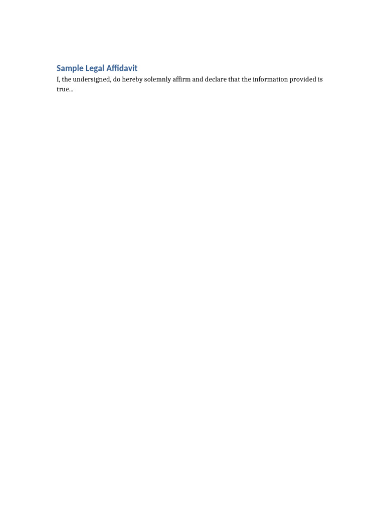 Sample Legal Affidavit | PDF