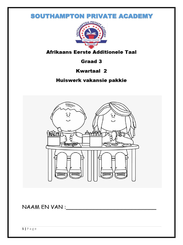 Graad 3 Huiswerk Vakansie Pakkie Term 2 2025 | PDF