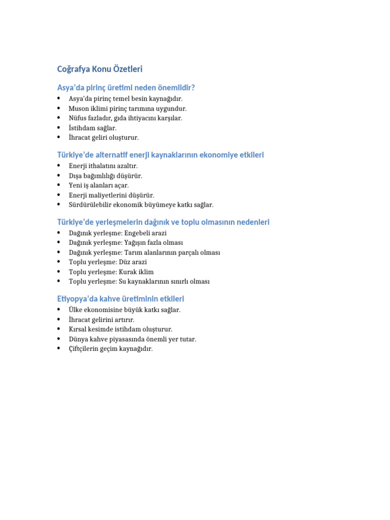 Cografya Konu Ozetleri | PDF