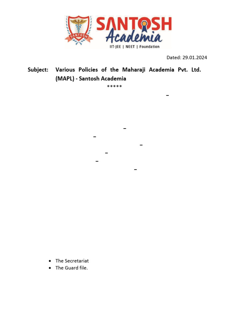 Various MAPL Policies | PDF | Sexual Harassment