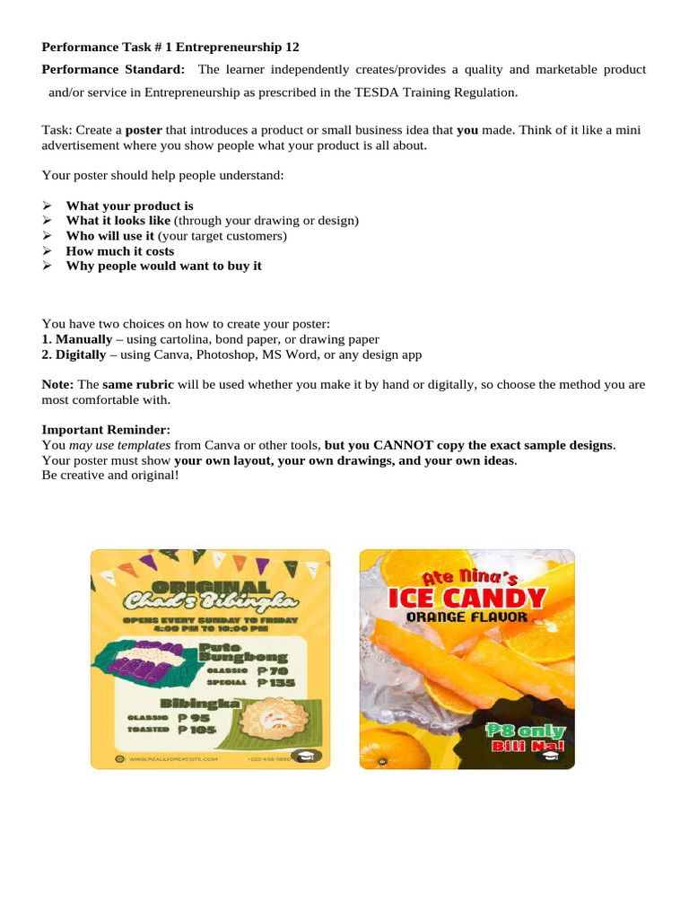 Performance Task | PDF