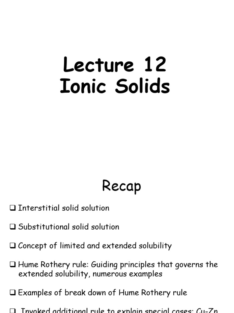 Ionic Solids - Overview and Introduction | PDF | Polymers | Ion