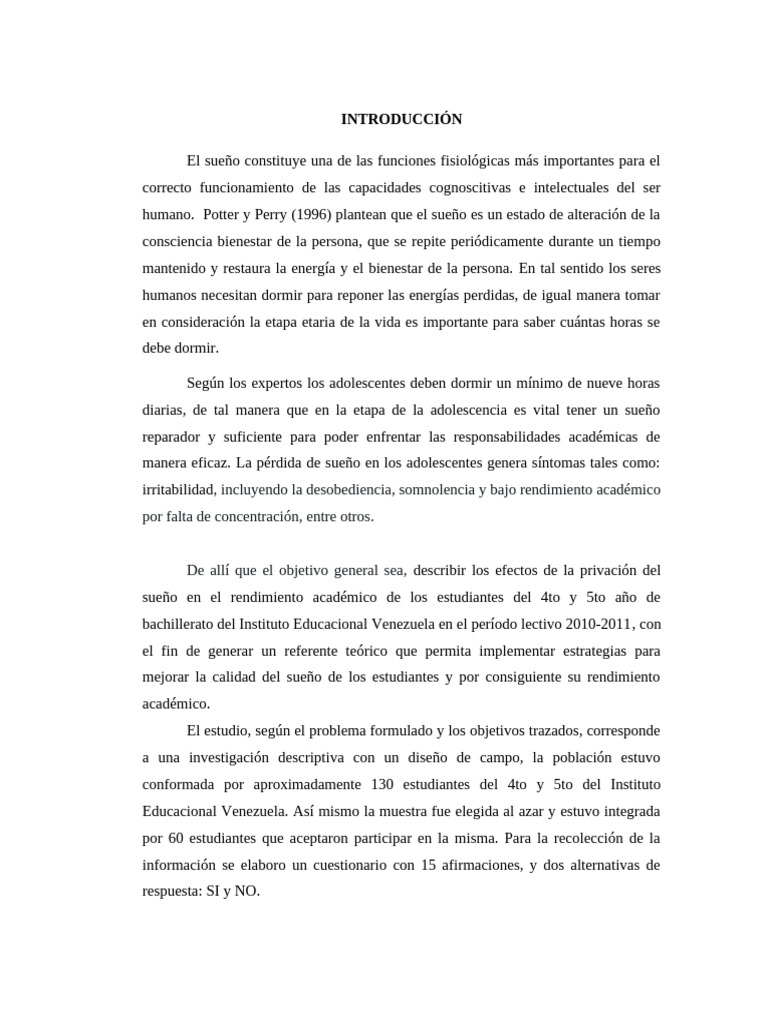 LA PRIVACION DEL SUEÑO Y SUS EFECTOS | PDF | Dormir | Depresión (estado ...