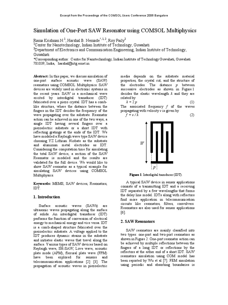 SAW& Comsol | PDF | Waves | Oscillation
