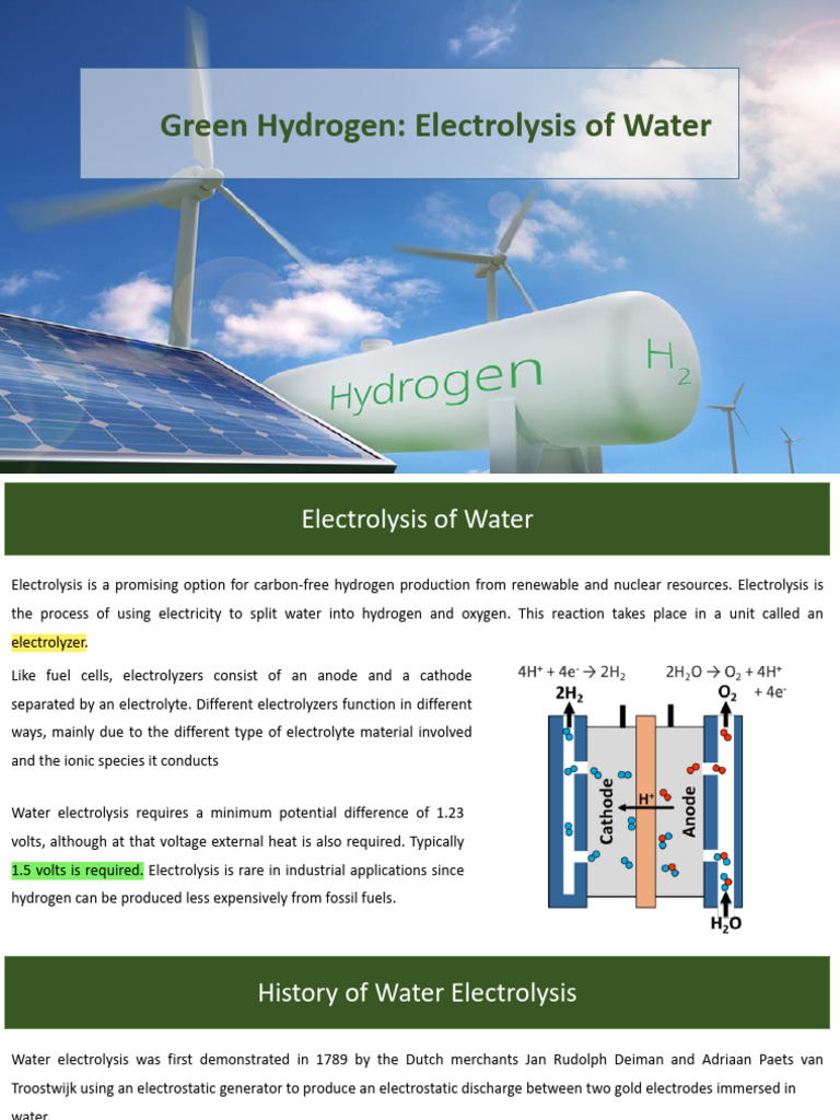 Water Electrolysis | PDF | Hydrogen | Materials