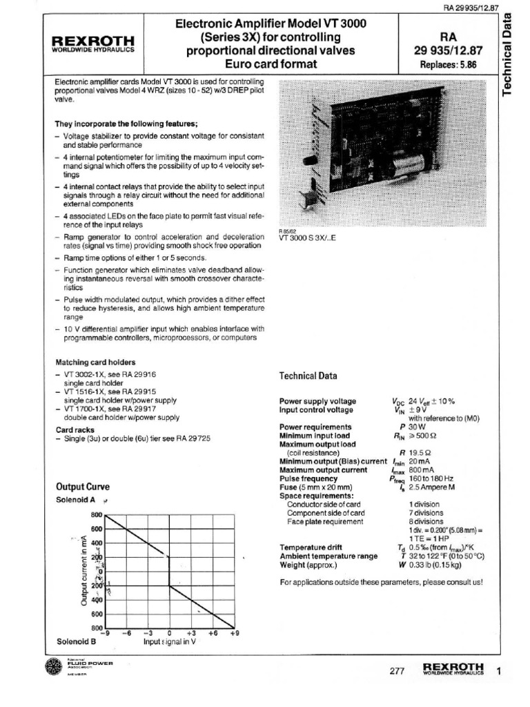 VT3000 Rexroth Amp Data 4p Ocr | PDF | Amplifier | Power Supply