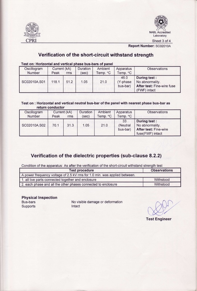 CPRI Type Test Reports | Components | Power Engineering