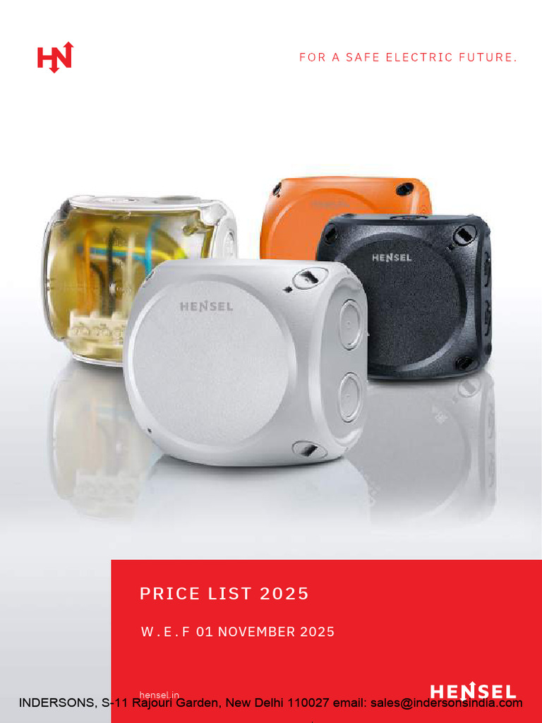 Hensel Price List 1 NOV 2025 | PDF | Wire | Building Engineering