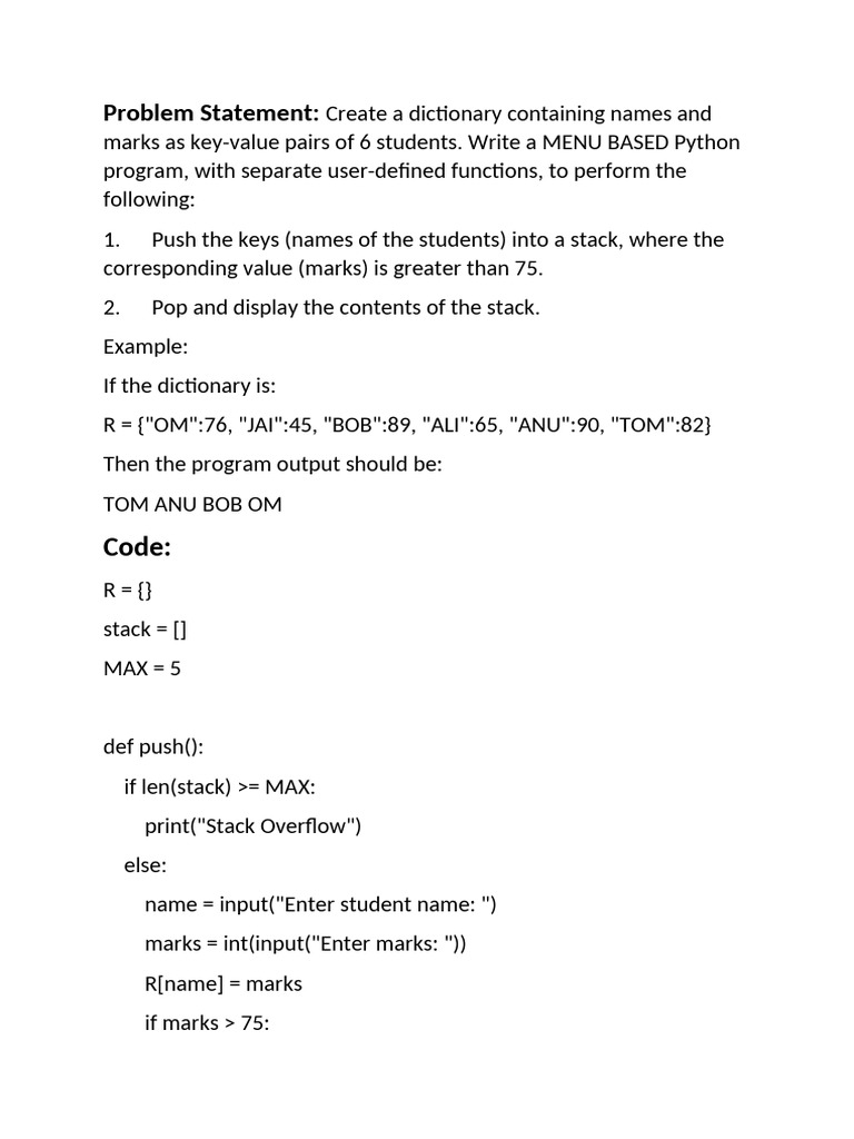 Problem Statement 1 | PDF