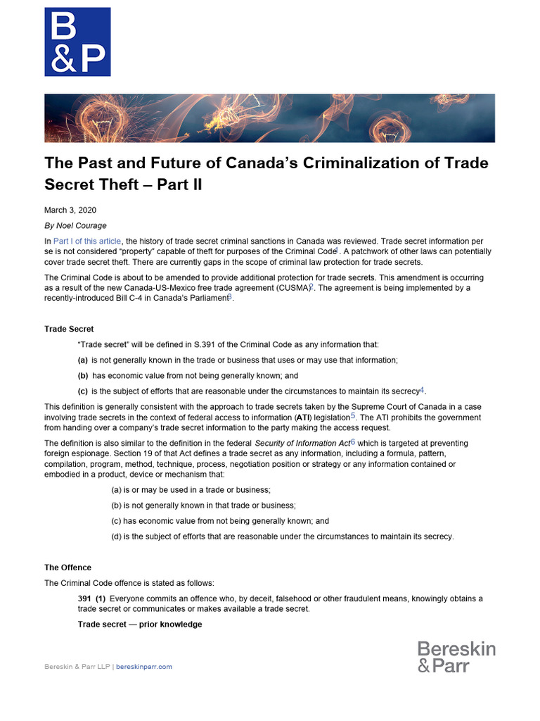 Lecture 1K the Past and Future of Canada s Criminalization of Trade ...