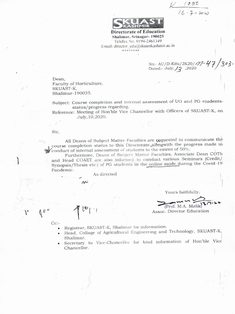 637306238029672480course Completion Internal Assessment Ug Pg Students ...
