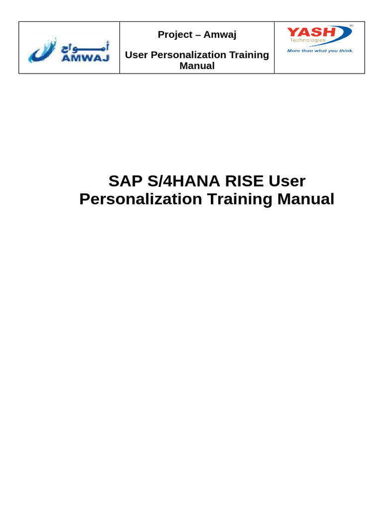 Amwaj User Personlization Training Manual_V1 | PDF | Graphical User ...