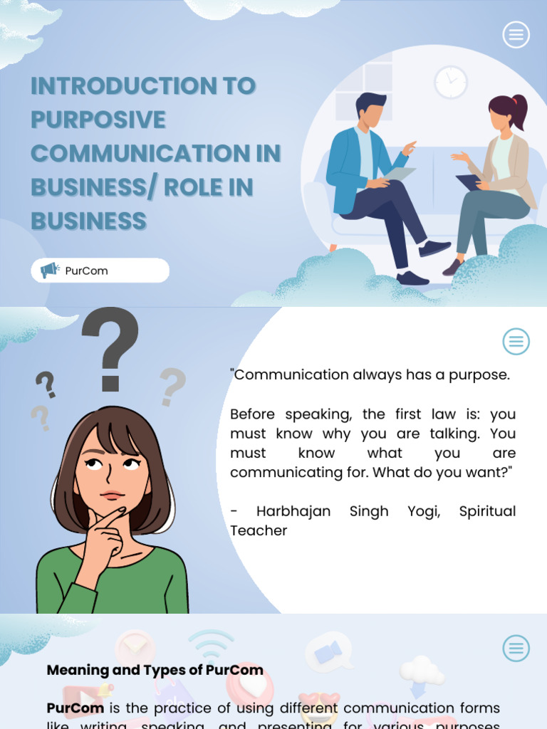 Introduction to Purposive Communication in Business Role in Business ...