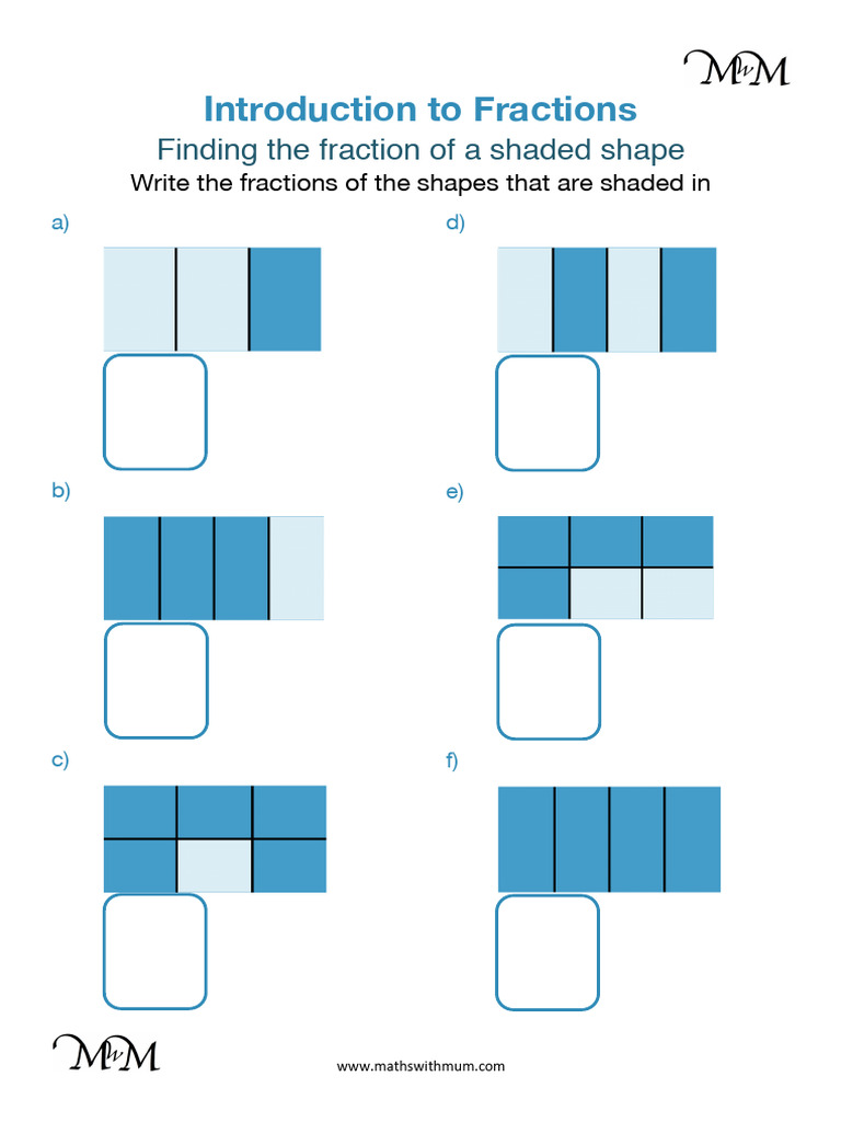Introduction To Fractions Worksheet | PDF