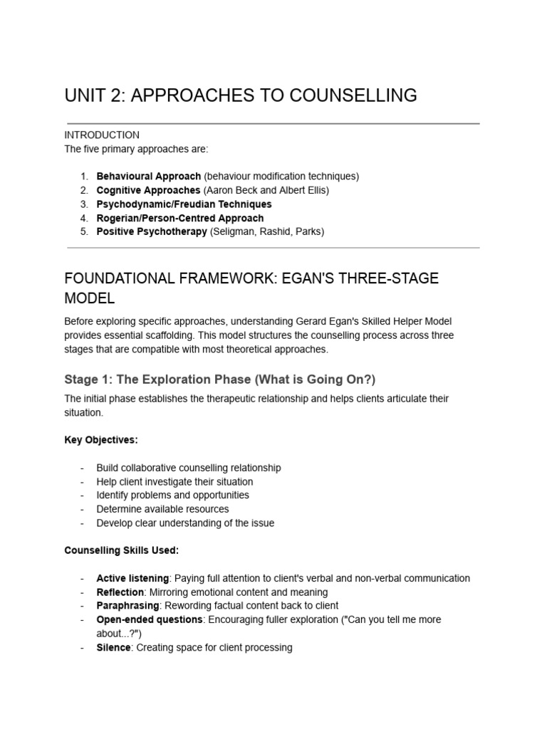 Unit 2 - Approaches Counselling | PDF | Classical Conditioning ...
