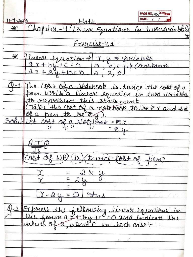 Class 9 Notebook 2 | PDF