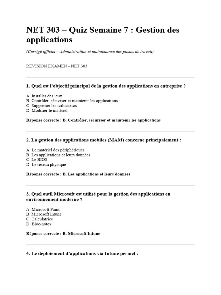 Net 303 Examen Corrige | PDF | Sécurité des systèmes d'information ...