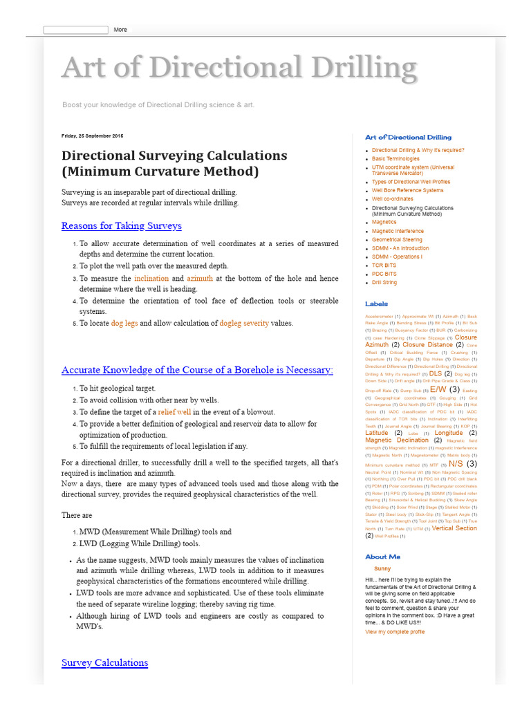 Art of Directional Drilling - Directional Surveying Calculations ...