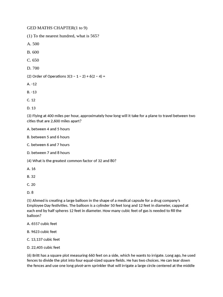 GED Math | PDF | Triangle | Elementary Geometry
