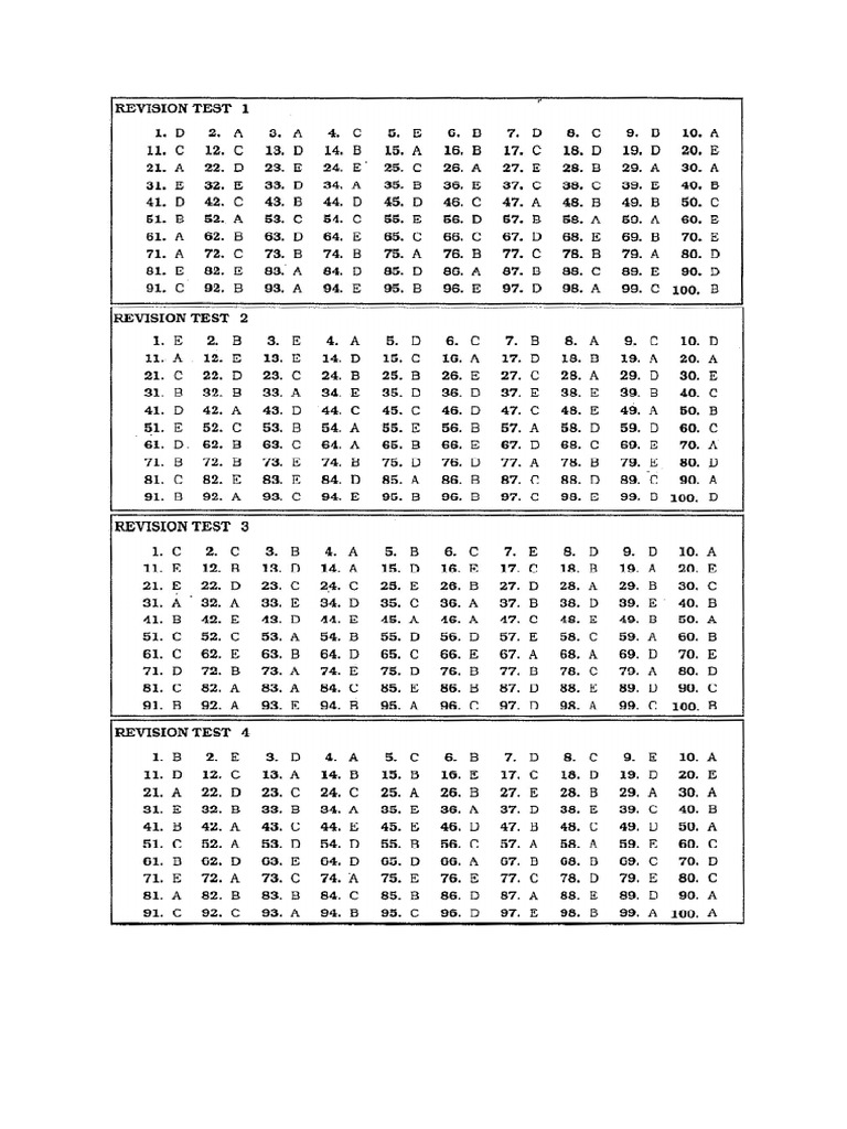 Grammar Revision 1 2 3 4 Cevap Anahtari | PDF