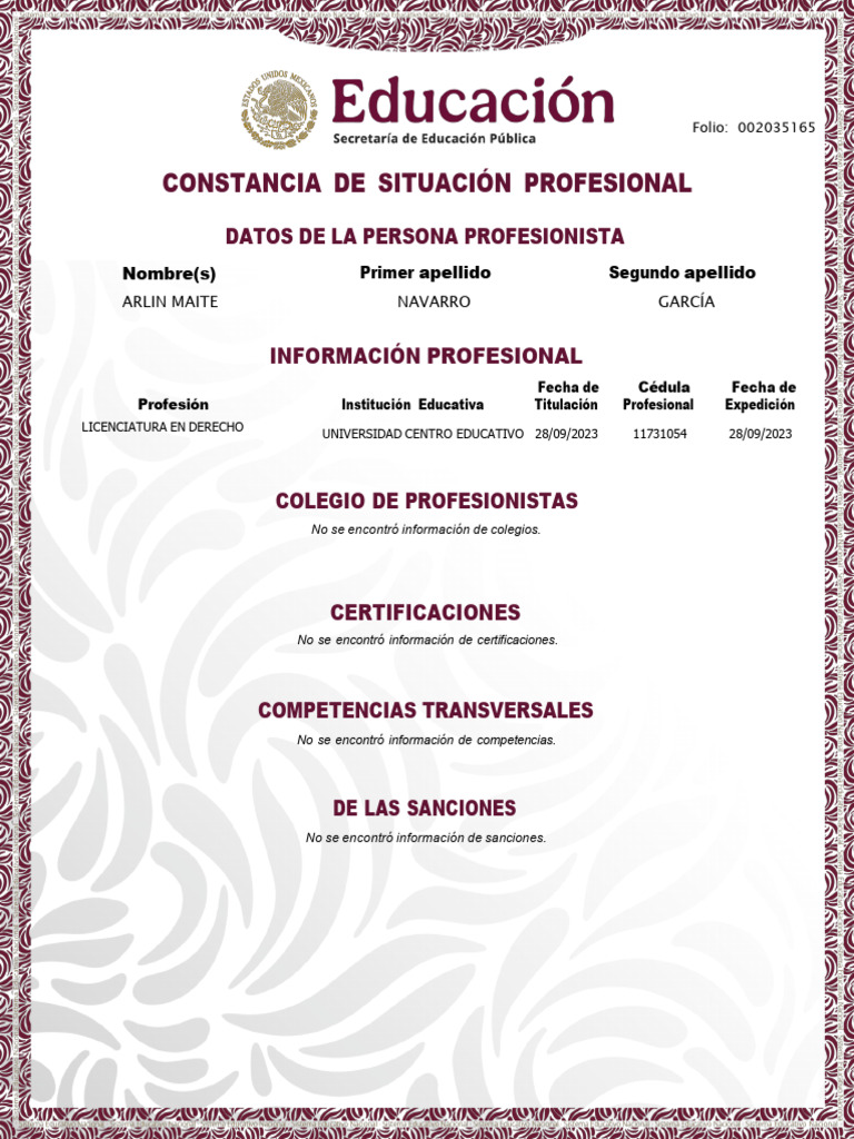 Constancia - Arlin Maite Navarro Garcia | PDF | Justicia | Crimen y ...