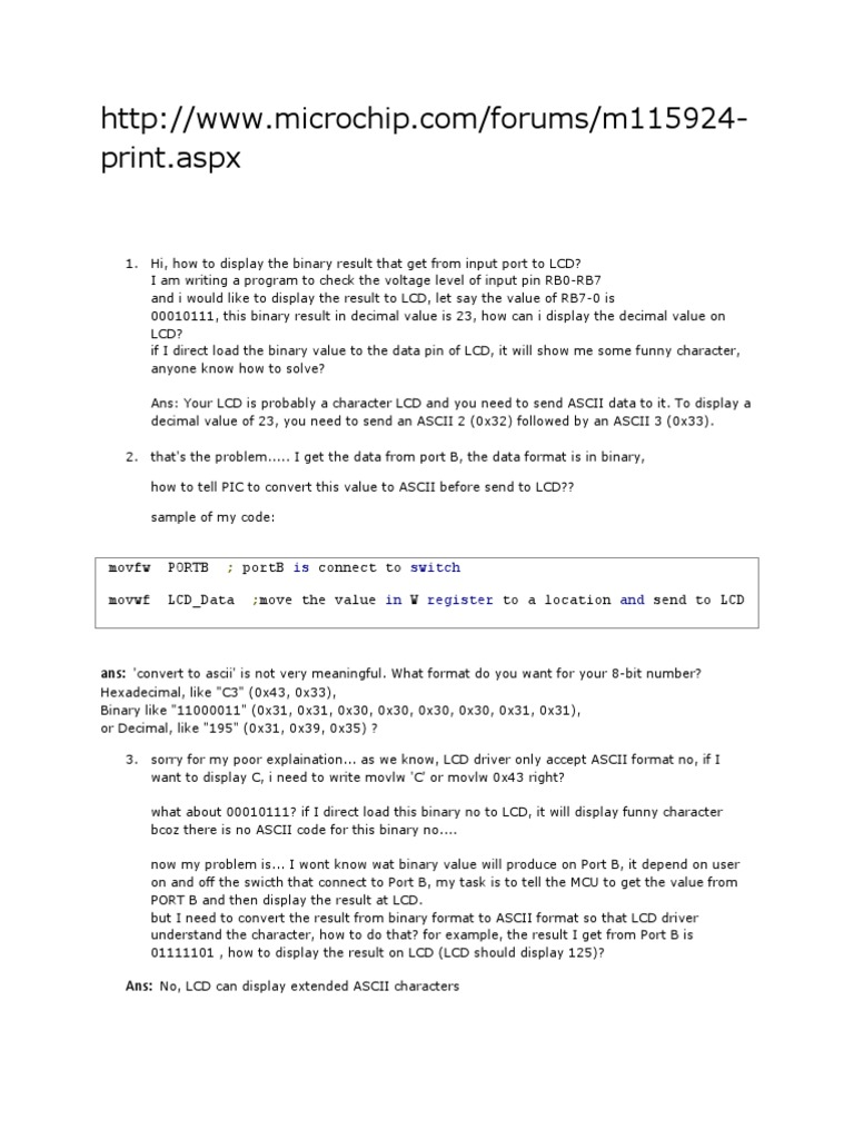 Binary To LCD | PDF | Binary Coded Decimal | Arithmetic Binary To LCD | PDF | Binary Coded Decimal | Arithmetic