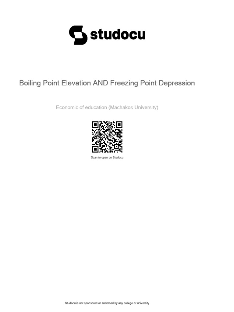 Colligative Properties Freezing and Boiling Point | PDF