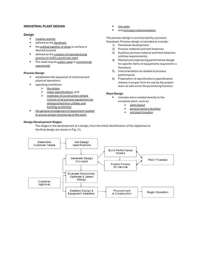 Industrial Plant Design (Lec 1-2) | PDF | Information