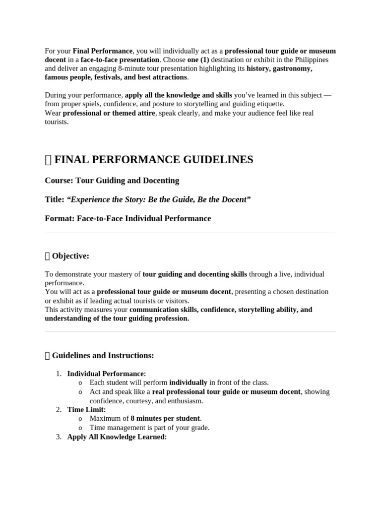 Tour Guiding Finals | PDF | Storytelling | Museum