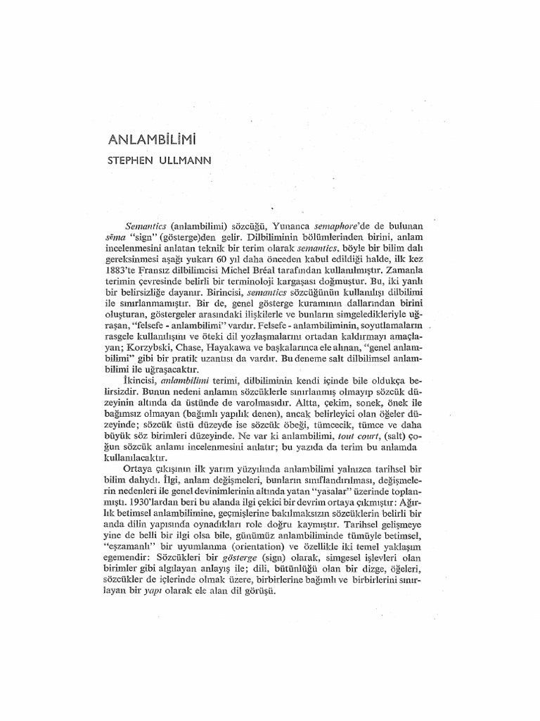 Stephen Ullman Anlambilimi | PDF