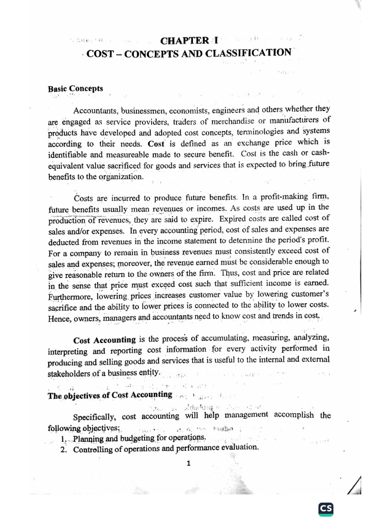 Cost Accounting Chapter 1-6, & 13 | PDF