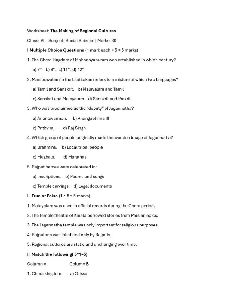 Grade 7 Social Work Sheet | PDF