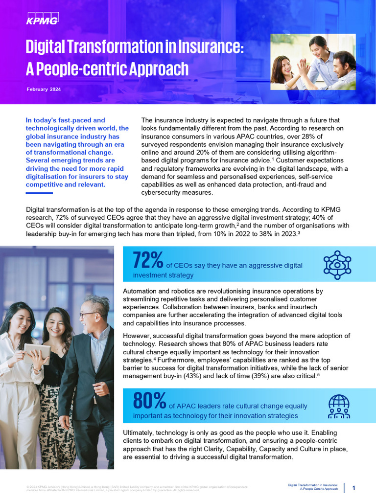 Digital Transformation in Insurance A People Centric Approach | PDF ...