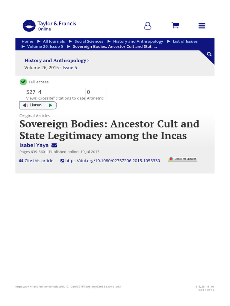 Full Article - Sovereign Bodies - Ancestor Cult and State Legitimacy ...
