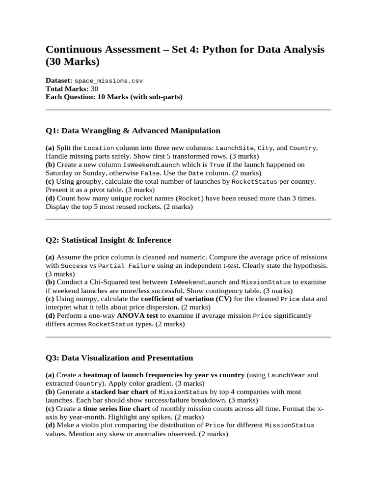 Sample Continuous Assessmen1 (1) | PDF