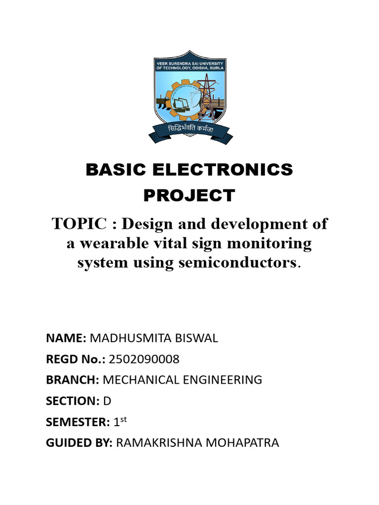 Basic Electronics Project | PDF | Monitoring (Medicine) | Wearable ...