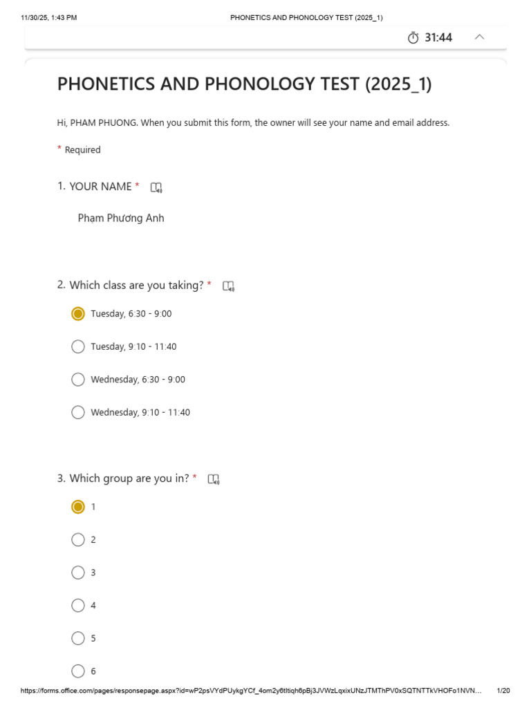 Phonetics and Phonology Test (2025 - 1) | PDF | Syllable | Vowel