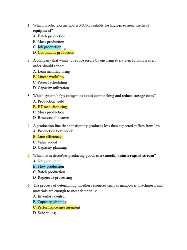 Unit 2 Text Bank | PDF | Lean Manufacturing | Supply Chain