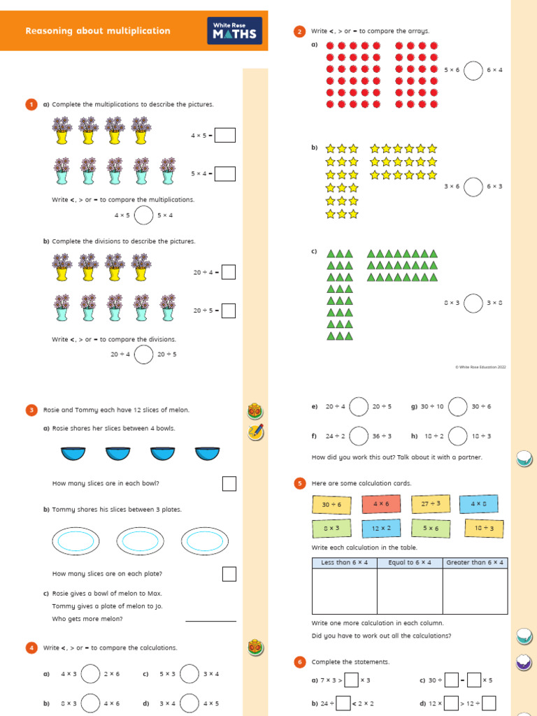 Y3 Spring Block 1 WO3 Reasoning About Multiplication 2022 | PDF