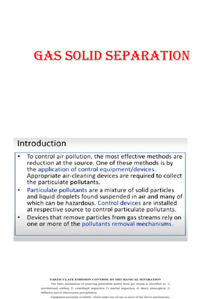 Gas Solid Separation | PDF