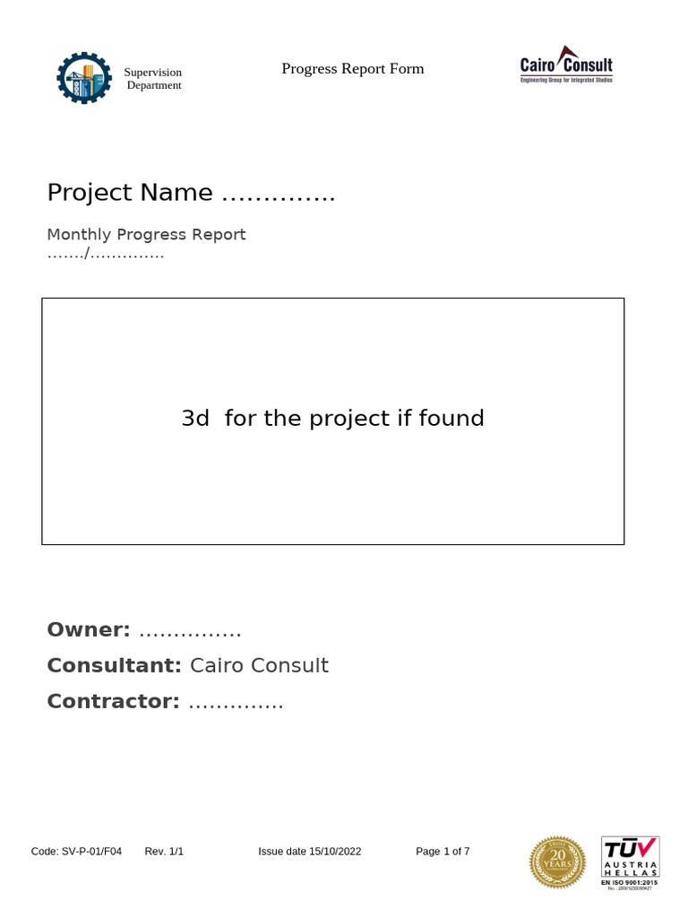 SV P 01 F04.Progress Report | PDF | Building Materials | Components
