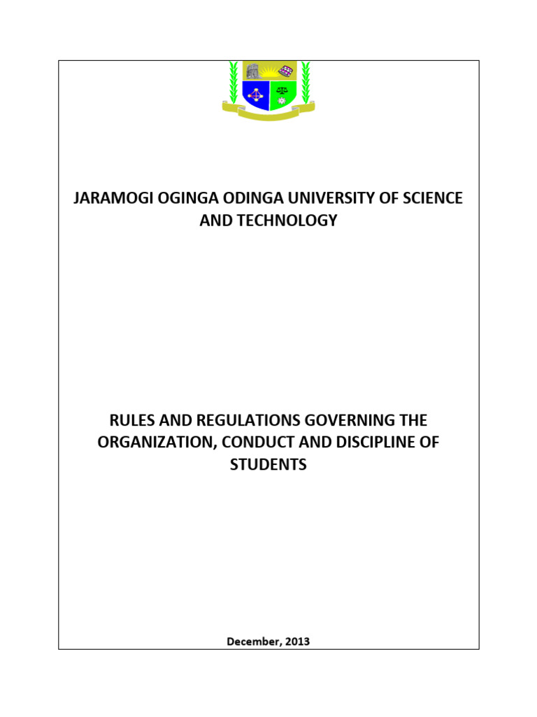 Jooust Rules Regulation | PDF | University | Dean (Education)