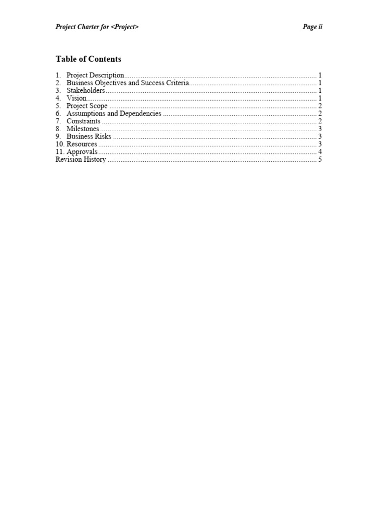 Project Charter Template - Full Version v1.0.2 | PDF