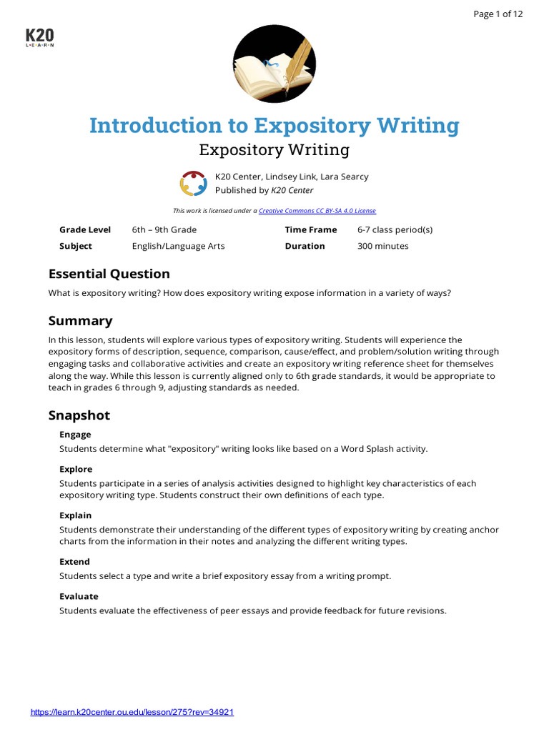 Introduction to Expository Writing(1) | PDF | Human Communication
