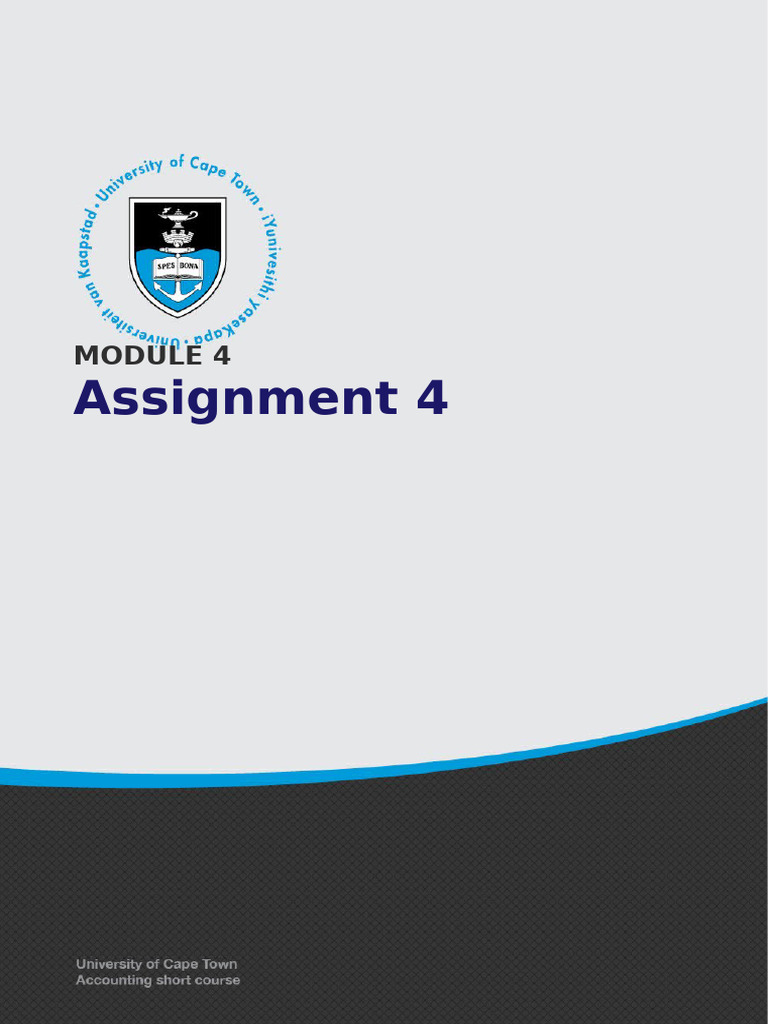 UCT ACC Module 4 – Assignment 4 | PDF | Expense | Debits And Credits