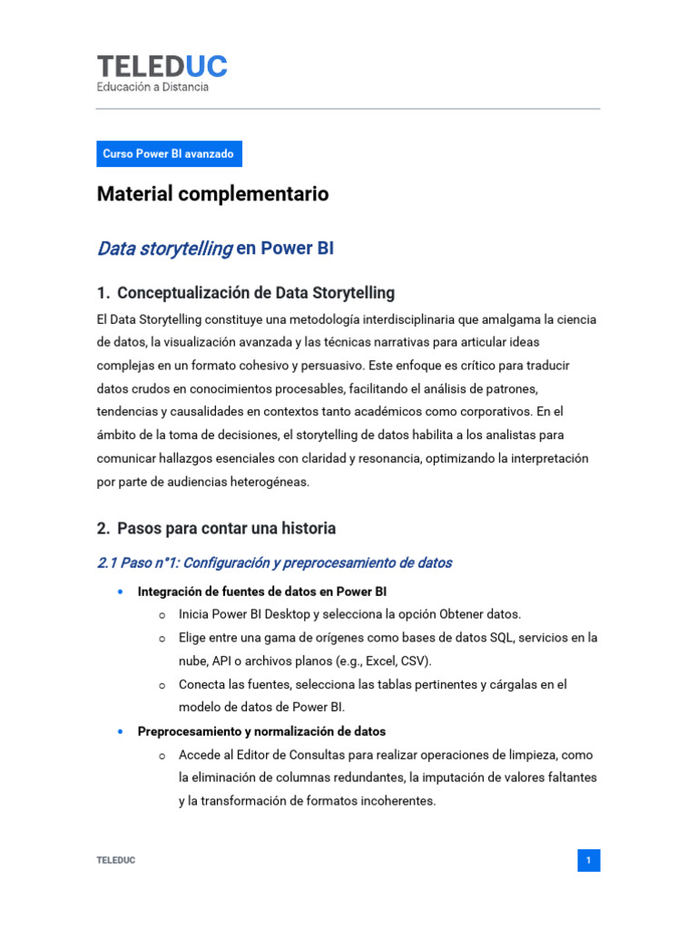 Data Storytelling en Power BI | PDF