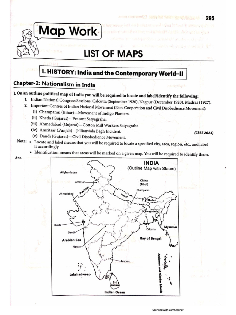 Class 10 Cbse SST Map Skills Work | PDF