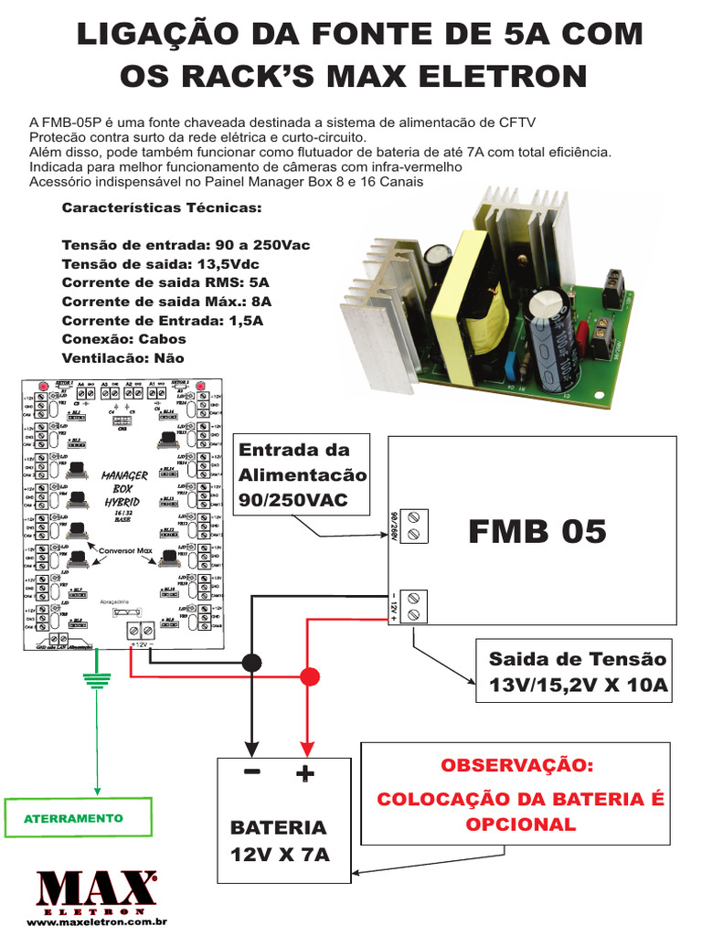 Fonte No-Break Max Eletron 5A | PDF