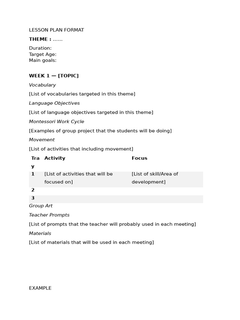 Lesson Plan Format | PDF
