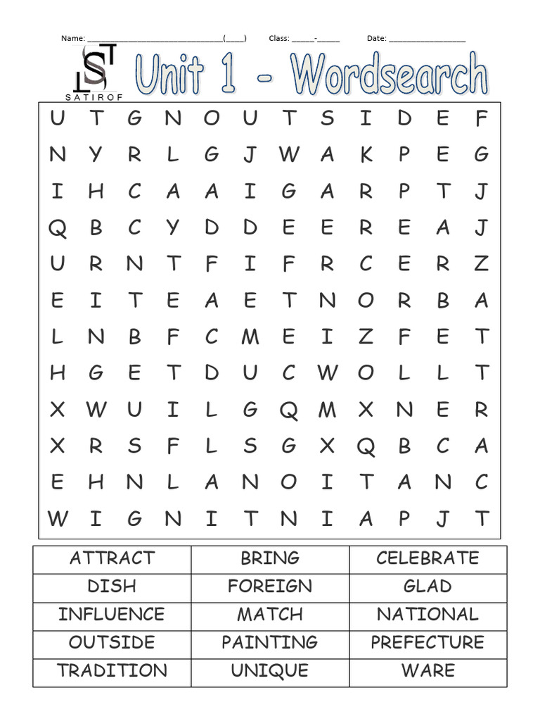 Horizon3 Unit1 Wordsearch (2) | PDF